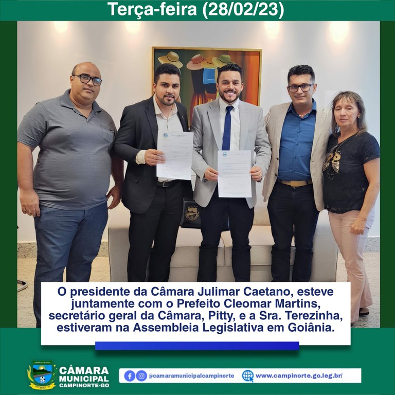 Presidente Julimar e Secretário da Câmara acompanha prefeito Cleomar a ...